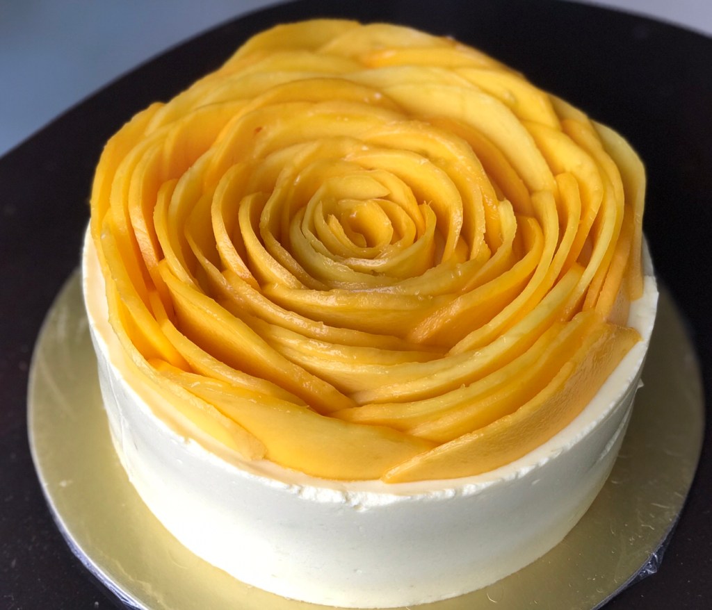 Mango Mousse Rose Cake – Olady Bakes